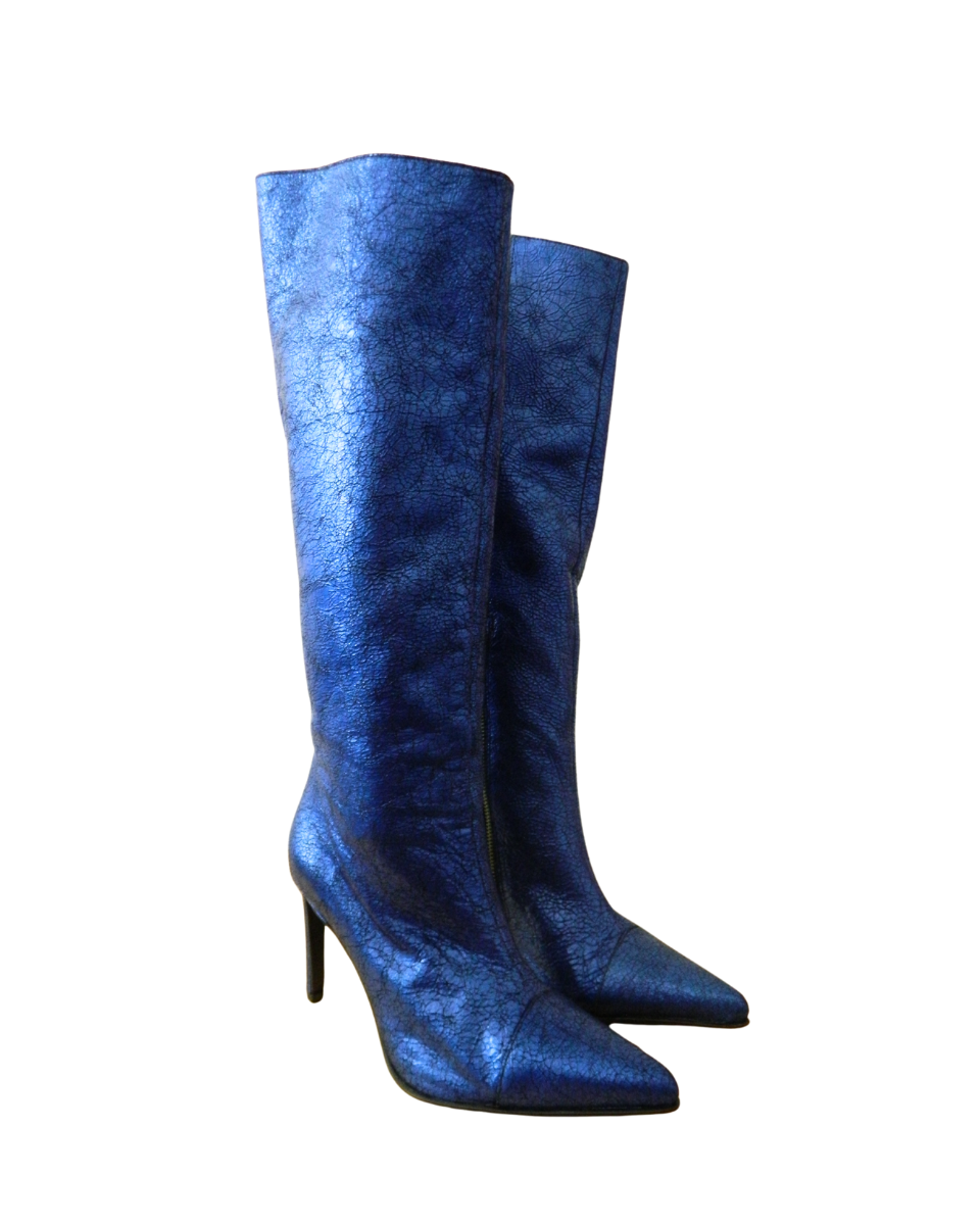 Botas Sarkany azules caña alta T.37 - Giros de la Moda
