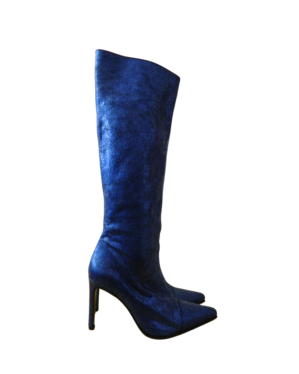 Botas Sarkany azules caña alta T.37 - Giros de la Moda