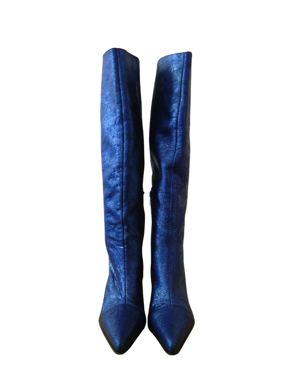 Botas Sarkany azules caña alta T.37 - Giros de la Moda